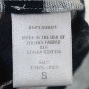 A.L.C. | Dresses | Alc Navy Blue Gray Linen Striped Open Back Dress S ...